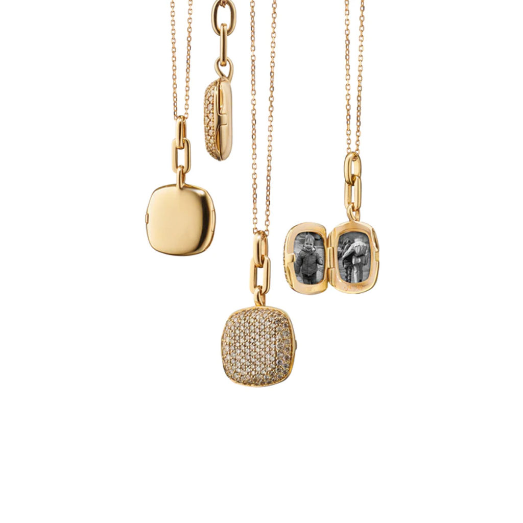 18K Yellow Gold Diamond Rae Locket with Chain - Josephs Jewelers