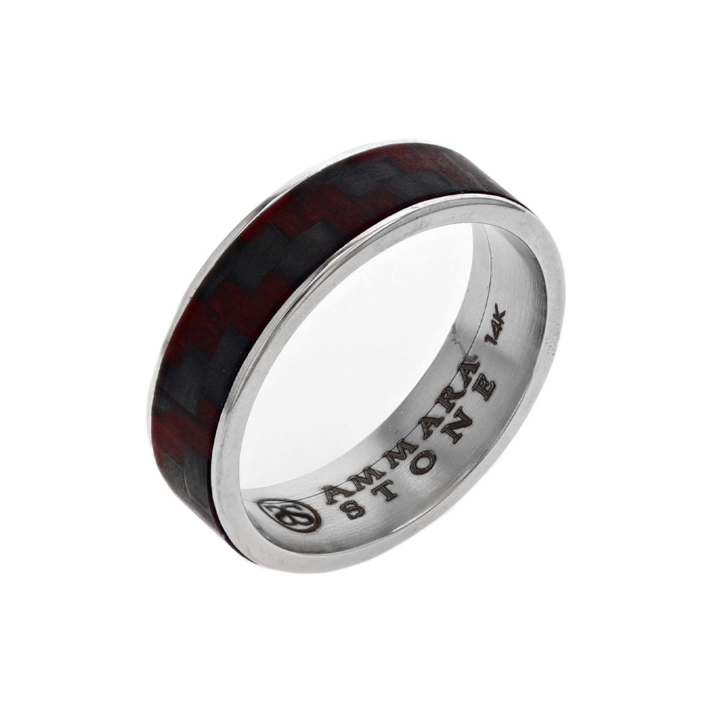 White Tungsten and Meteorite Band - Josephs Jewelers