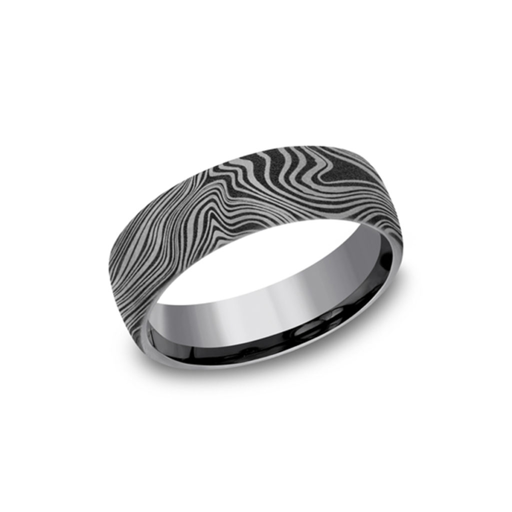 White Tungsten and Meteorite Band - Josephs Jewelers
