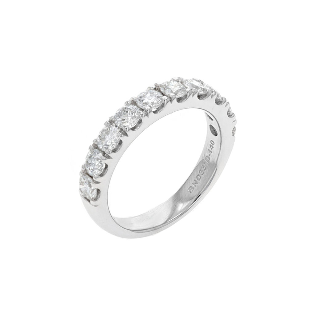 14K White Gold Scooped Edge Diamond Band - Josephs Jewelers