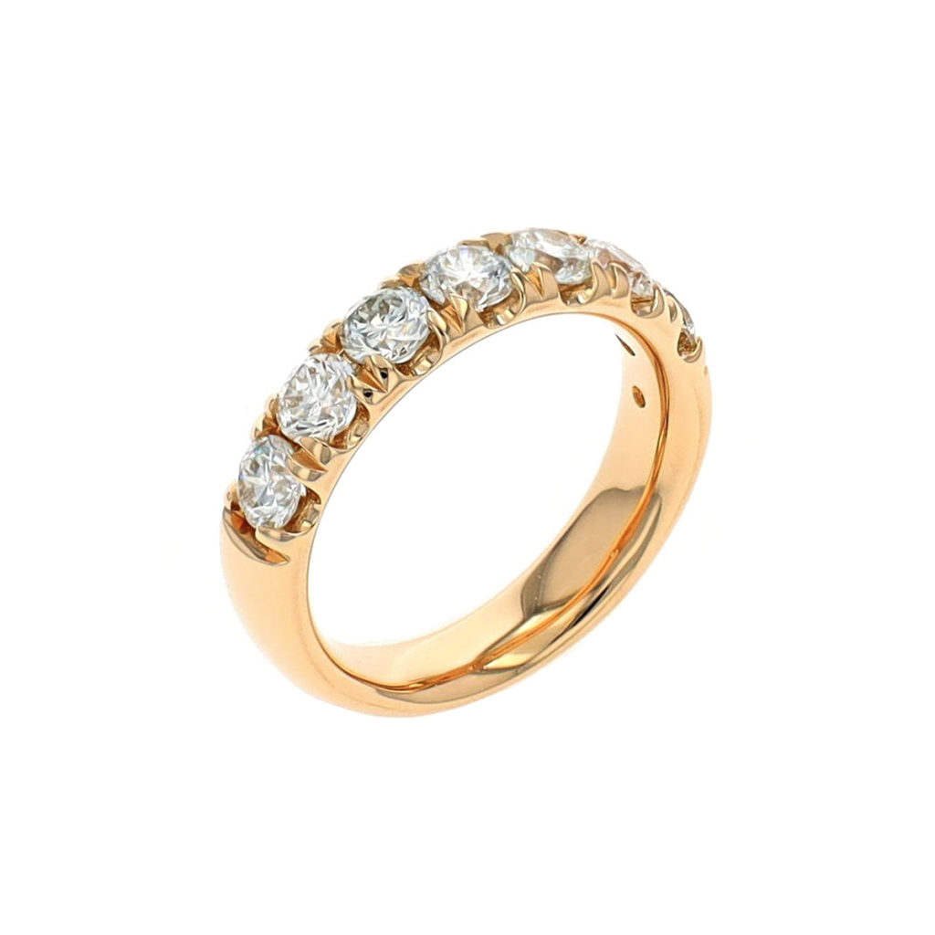 14K White Gold Scooped Edge Diamond Band - Josephs Jewelers