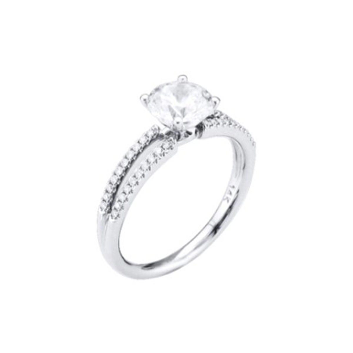 14K White Gold Split Diamond Engagement Ring Semi-Mounting - Josephs ...