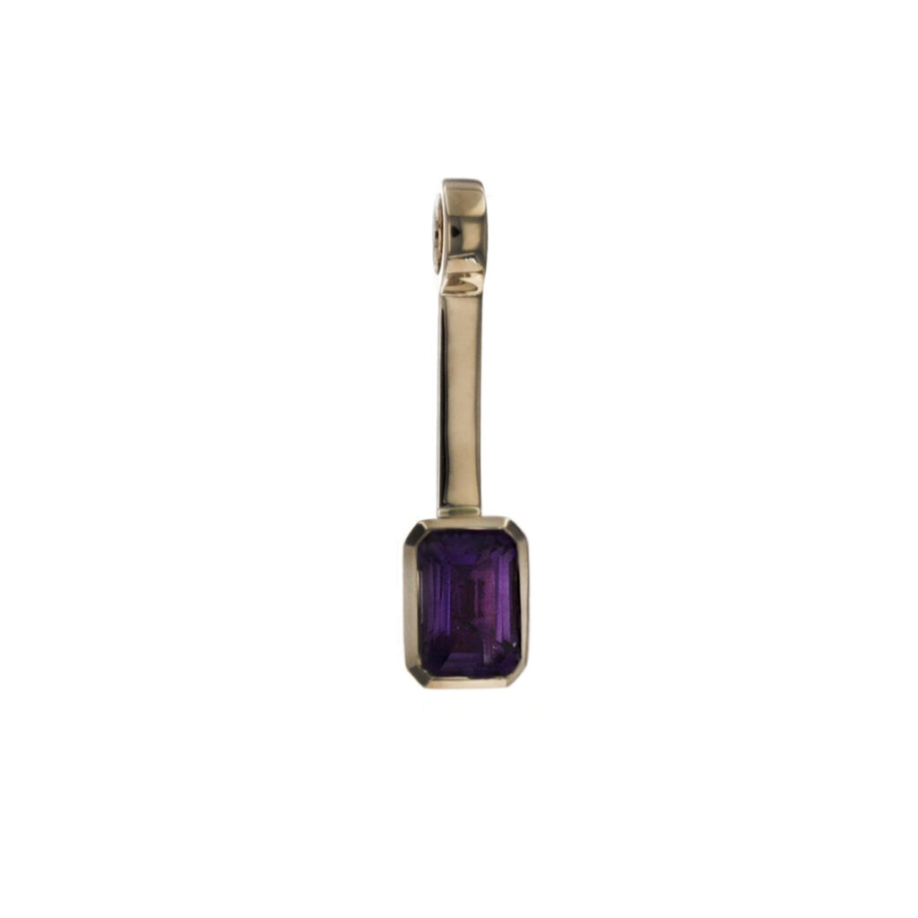 14K Yellow Gold Amethyst Stick Pendant - Josephs Jewelers